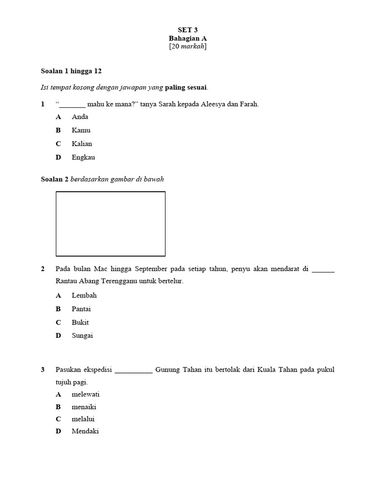 Modul BM Kefahaman Set 3 2018 | PDF