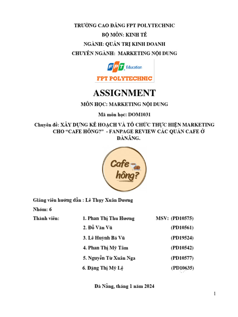 Asm MKT Content Nhom 6 | PDF
