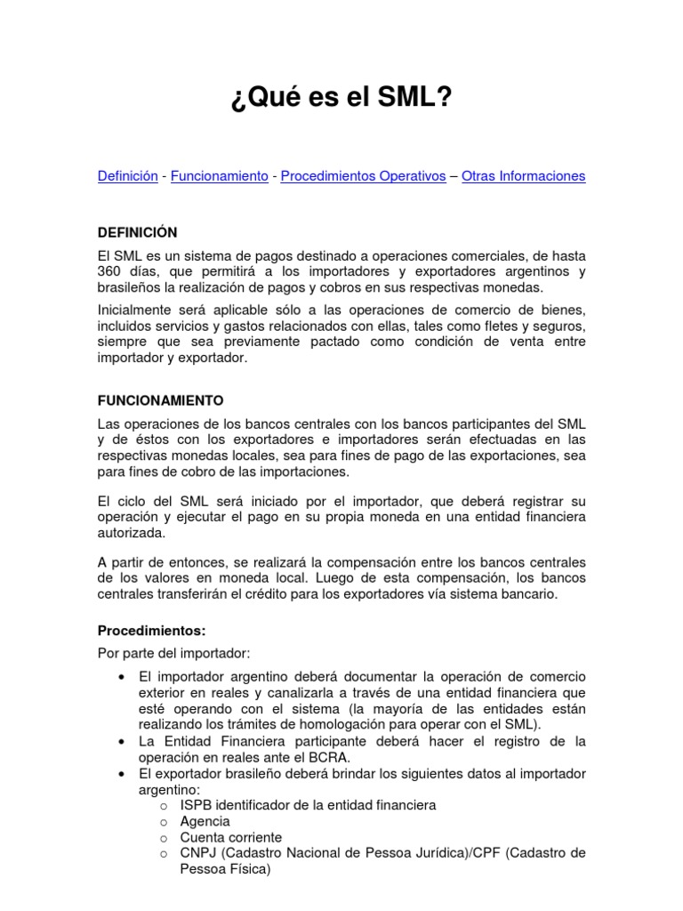 Que Es SML | PDF | Bancos centrales | Bancos