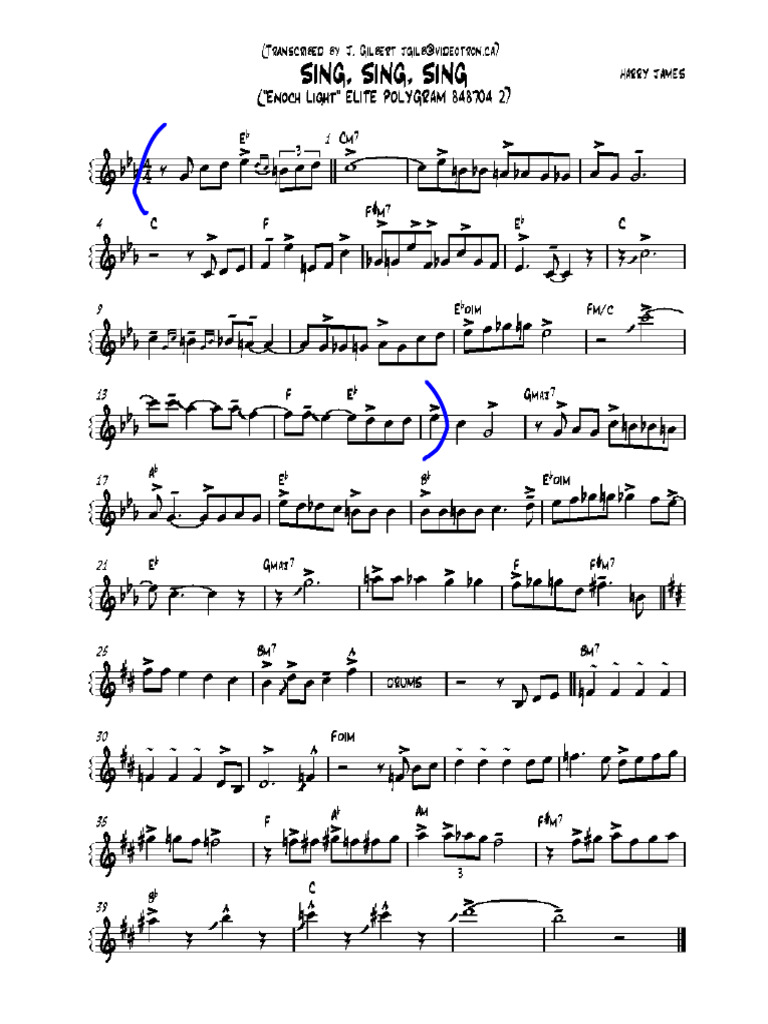 HJames - Sing - Sing - Sing Solo | PDF