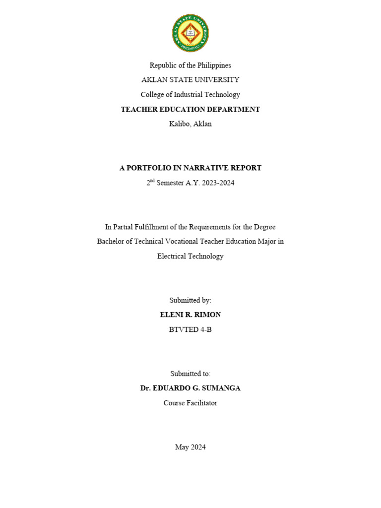 Final Internship Eleni Narrative-Report-1 | PDF | Learning | Teachers