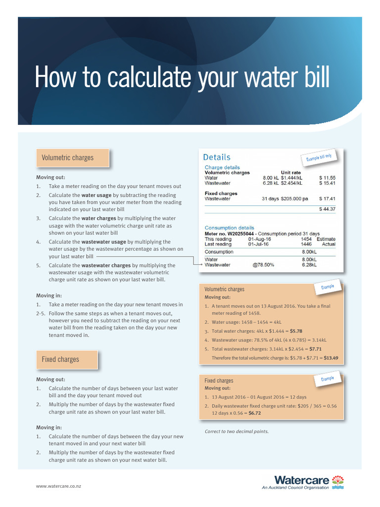 Calculate Your Water Bill Steps | PDF | Numbers | Mathematics