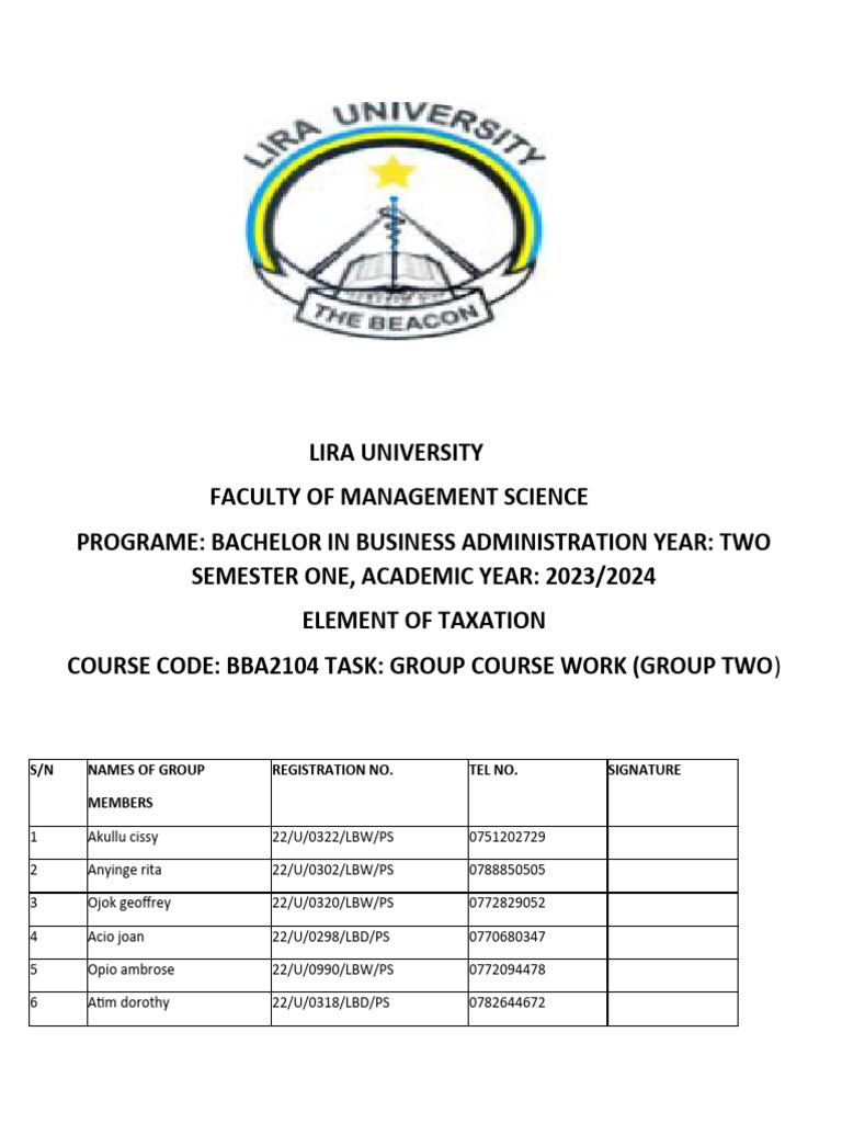 Taxation Course Work | PDF | Income Tax | Taxes