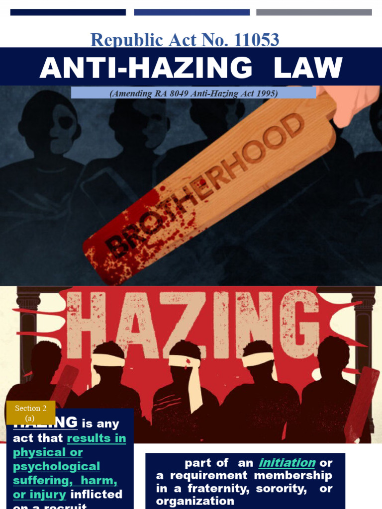 Anti Hazing Law, RA 11053-Ananayo | PDF | Fraternities And Sororities | Justice
