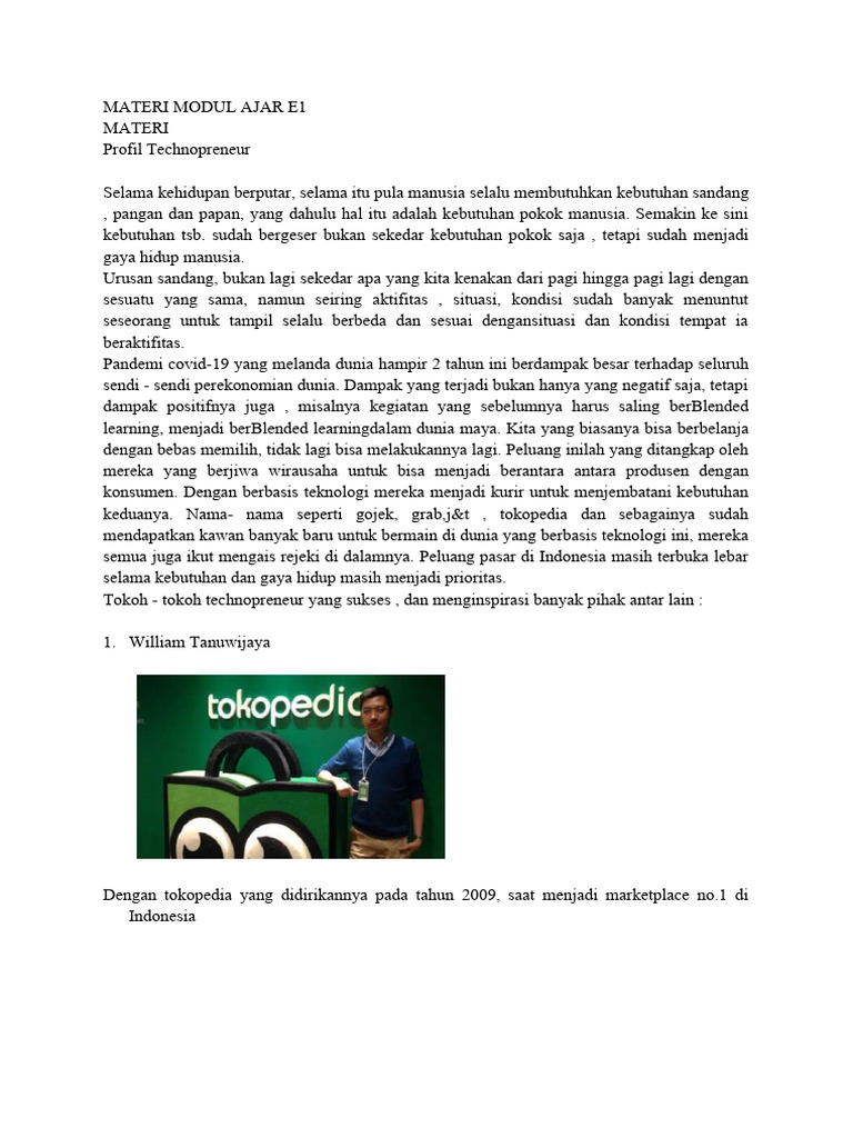 Materi Modul Ajar E1 | PDF | Gaya Hidup