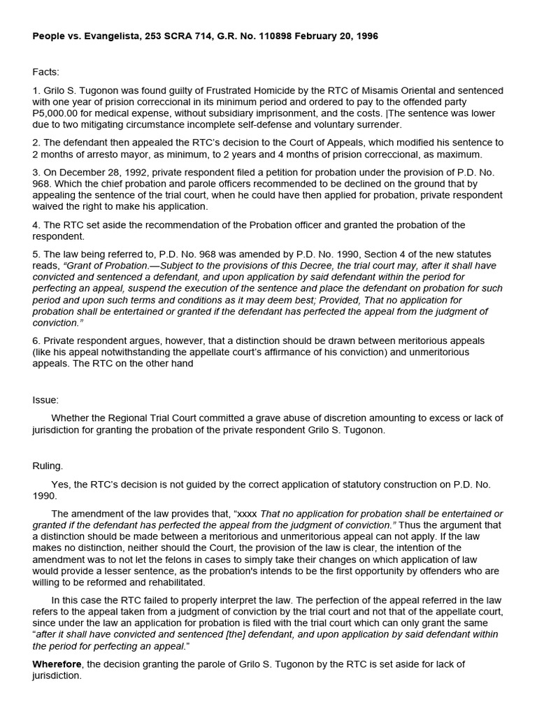 Criminal Law 2 Cases | PDF | Probation | Parliamentary Immunity