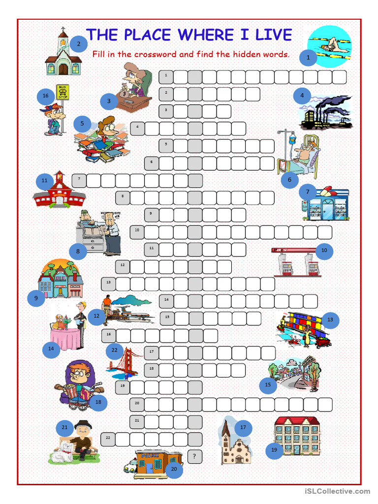 Crossword Puzzle: Places We Live | PDF | Puzzles | Word Puzzles