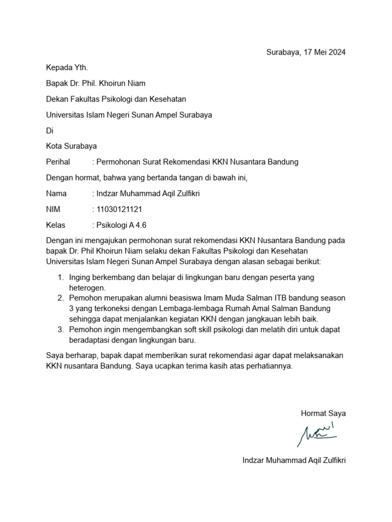 Permohonan Surat KKN Nusantara | PDF | Kesehatan Holistik Permohonan Surat KKN Nusantara | PDF | Kesehatan Holistik