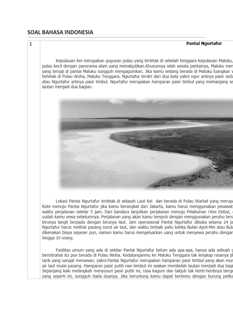 Template Soal Bhs Indo Utama | PDF