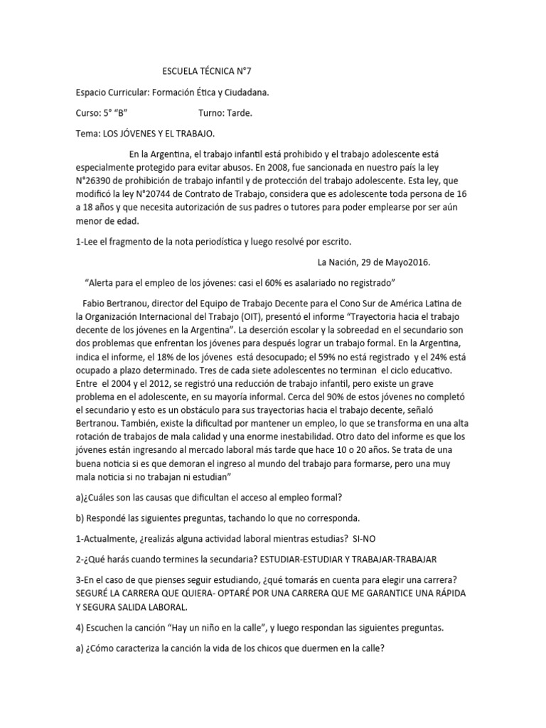 Tec 2 | PDF | Trabajo infantil