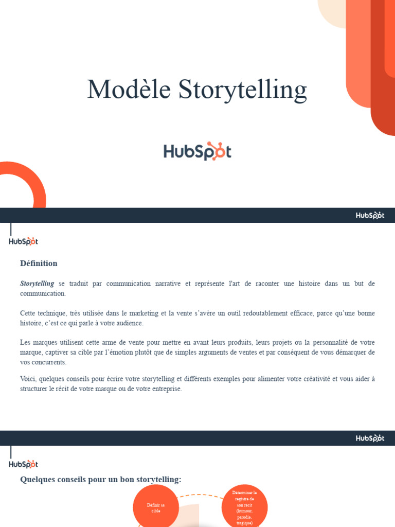 Modèle Storytelling - HubSpot | PDF | Commercialisation | Conte