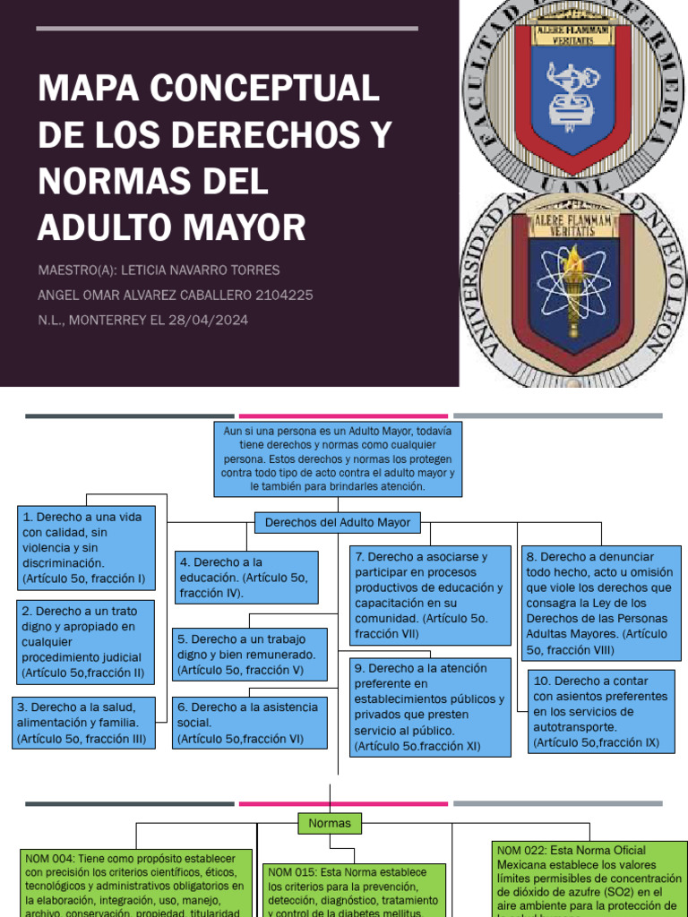 Mapa Conceptual de Derechos y Normas Adulto Mayor Gerontologia AOAC 2024 | PDF | Hospital ...