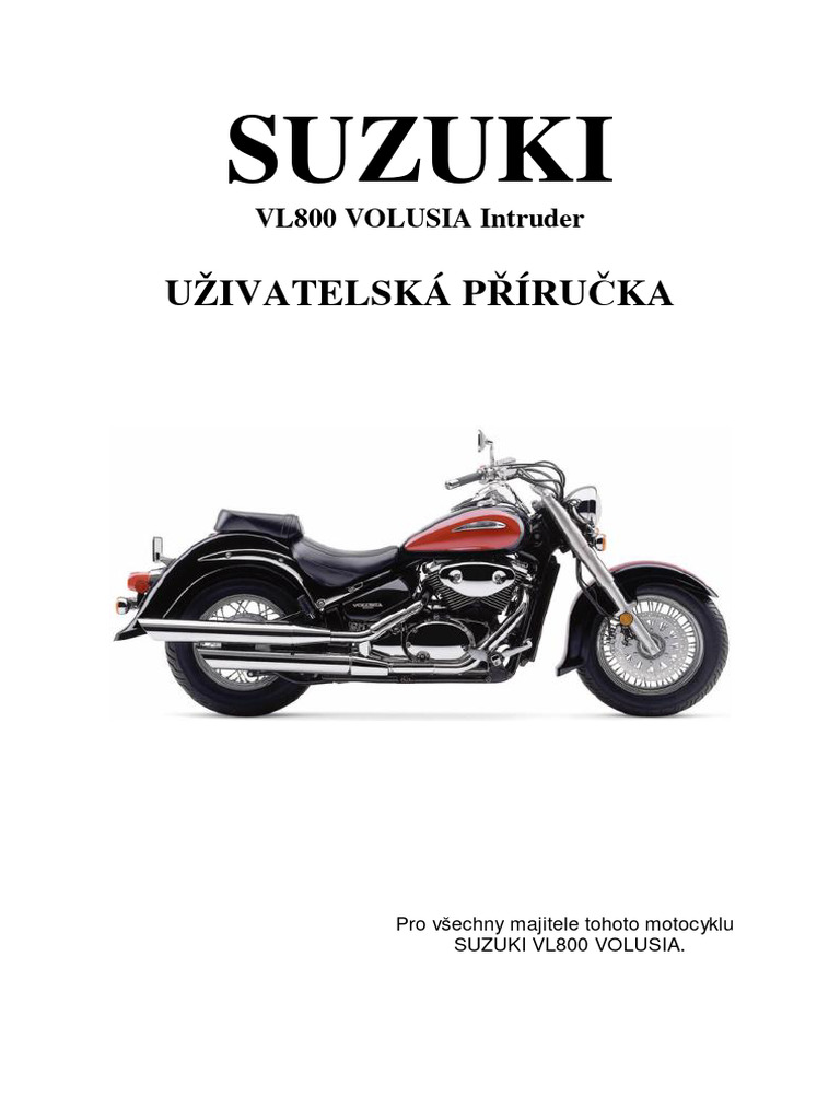 (2002) Suzuki Intruder VL800 Volusia - Uzivatelska Prirucka | PDF