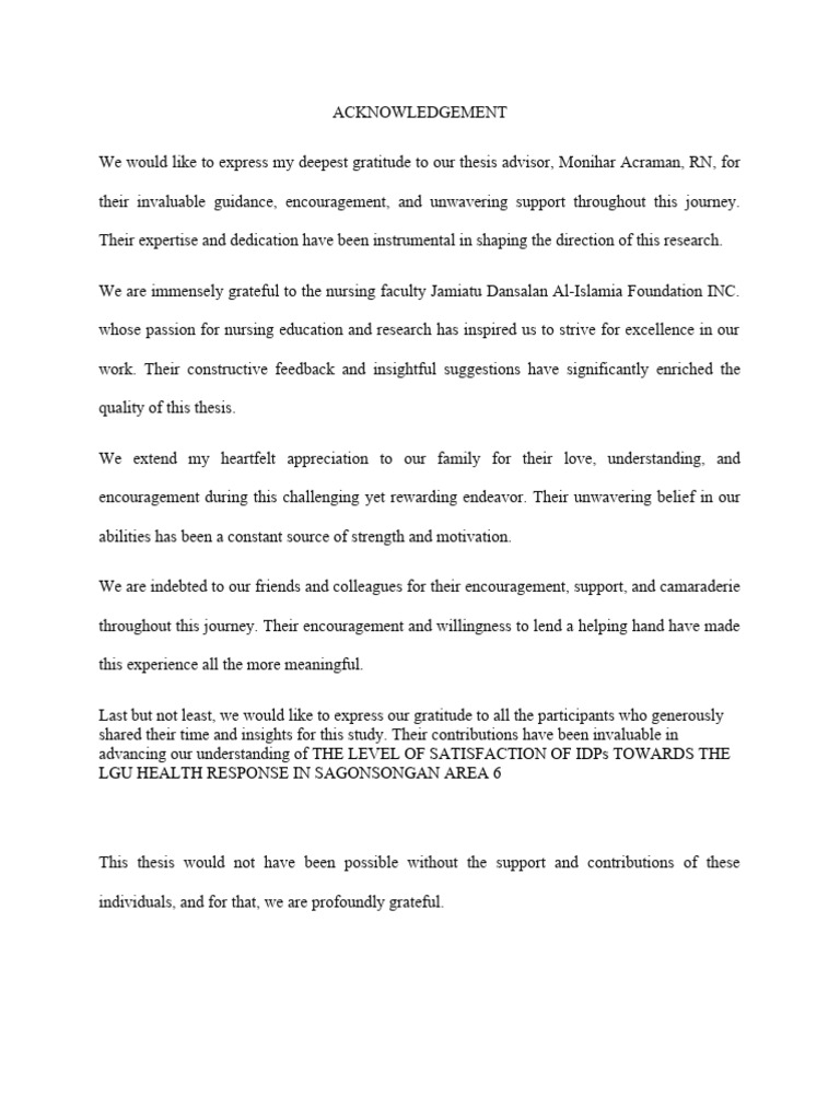 ACKNOWLEDGEMENT | PDF | Gratitude | Behavior Modification