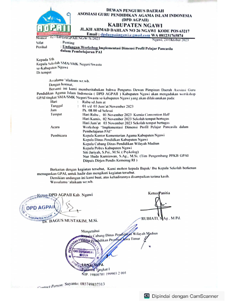 Undangan Workshop Implementasi Dimensi P5 PAI | PDF