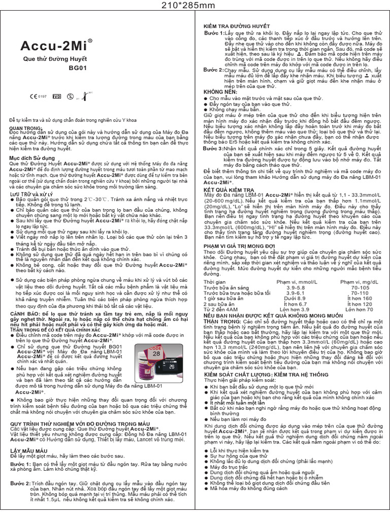 A c c u - 2 M i: Que th ử Đường Huyết | PDF
