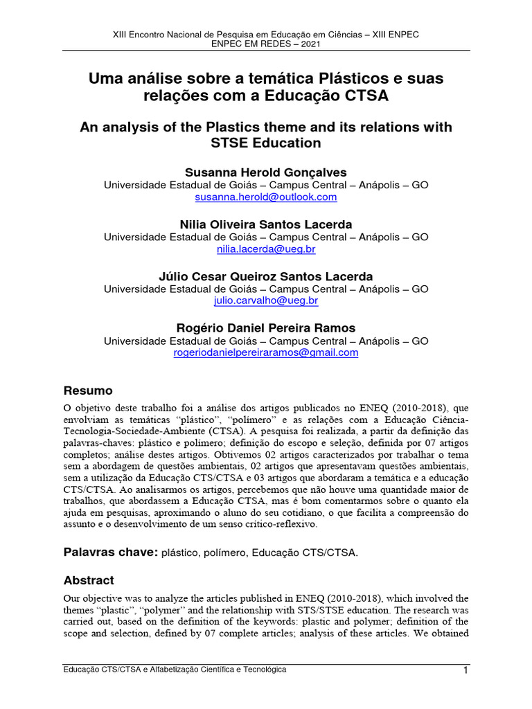 6.artigo PL Sticos Susanna | PDF | Science | Sociologia