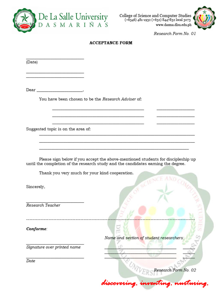 CSCS Undergraduate Research Forms | PDF | Inquiry | Science