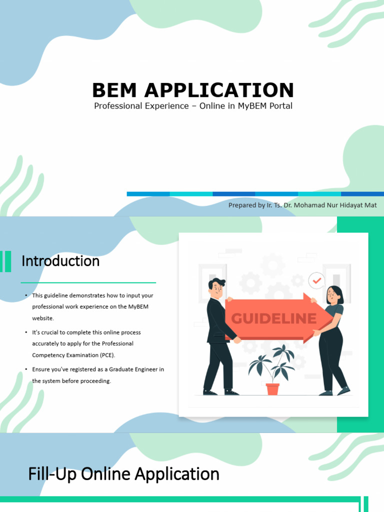 BEM Application Guidelines for MyBEM Portal | PDF | Career & Growth