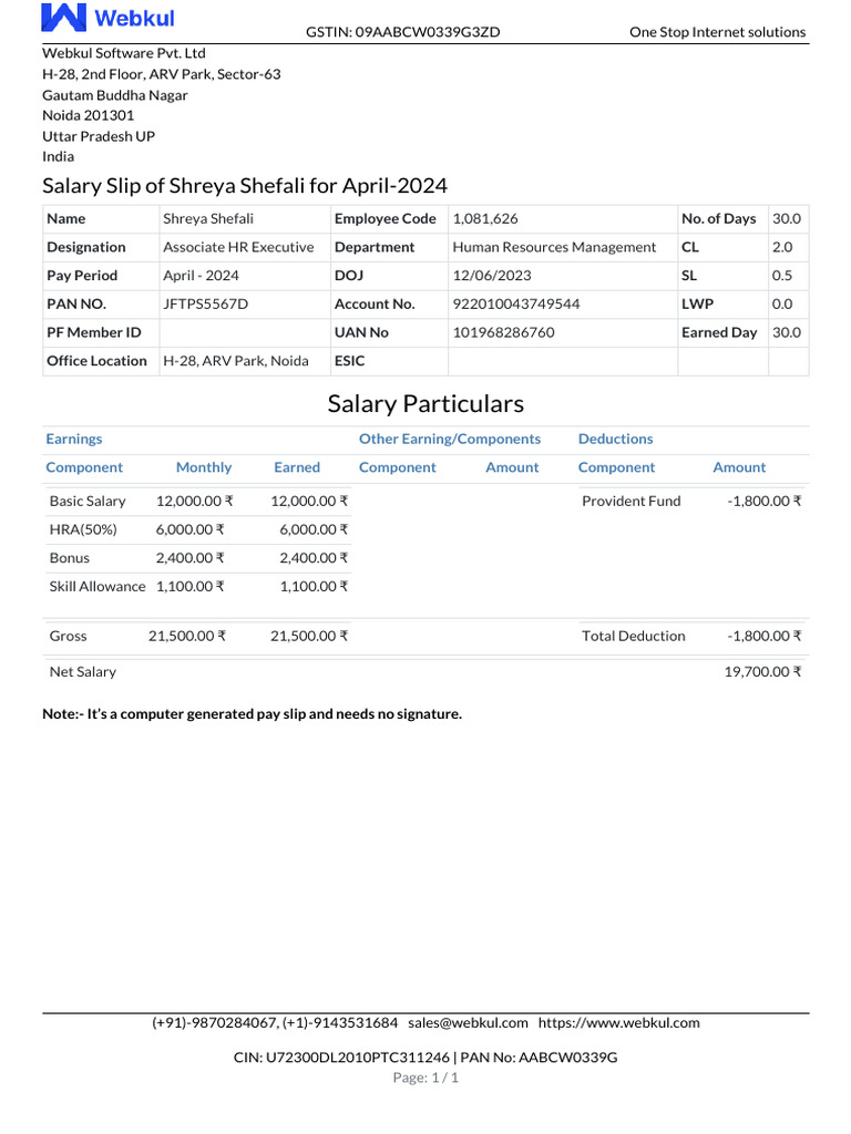 Payslip | PDF | Salary | Human Resource Management