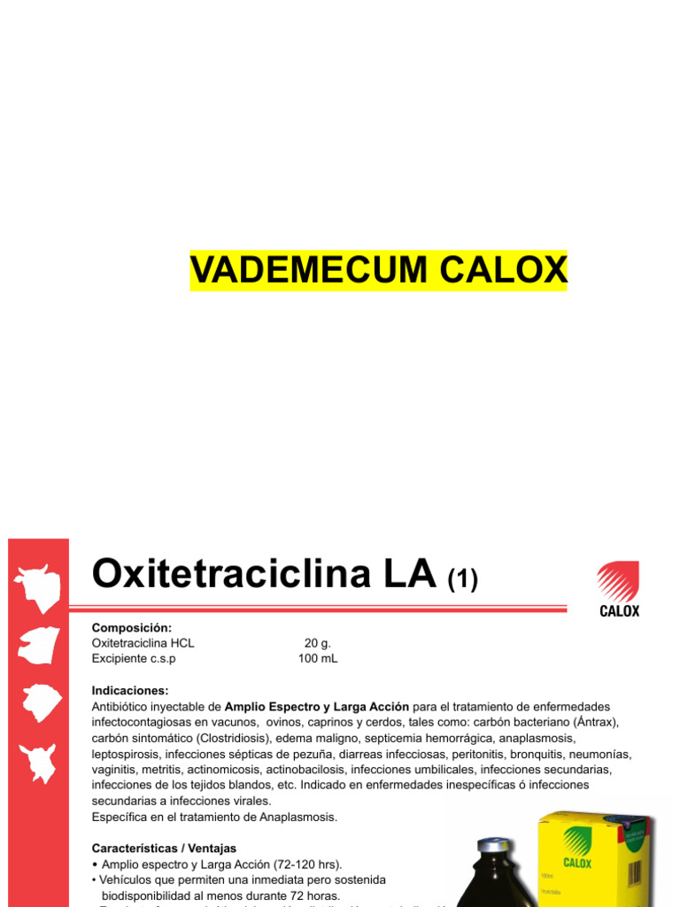 Vademecum Calox Insuvet | PDF | Medicamentos con receta | Parasitismo