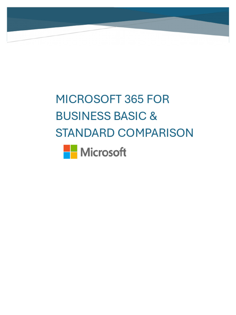 M365 Business Basic Vs Standard Comparison | PDF | Microsoft Outlook | System Software