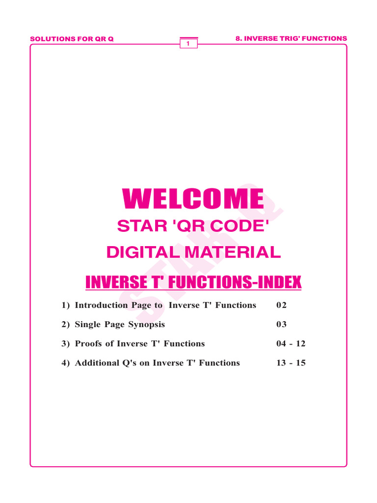 8 Inverse Trig Functions | PDF | Function (Mathematics) | Trigonometric Functions
