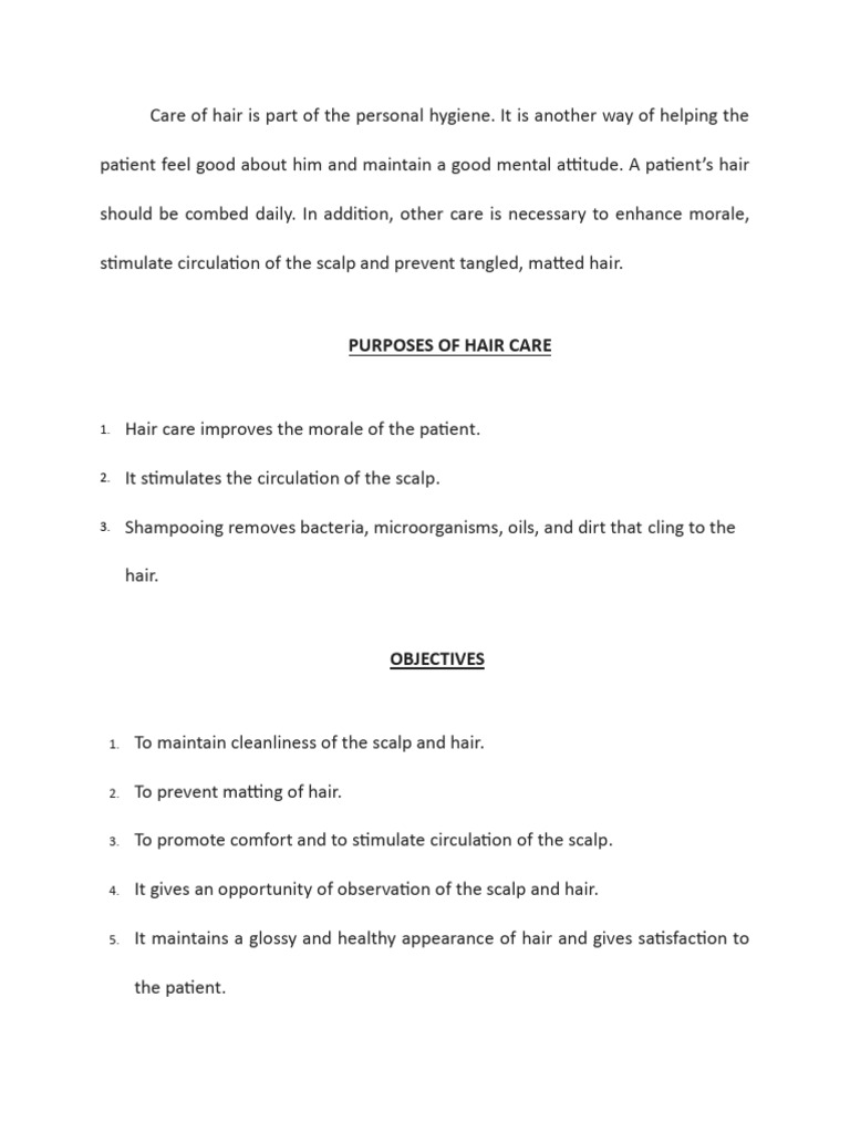 Hygiene Project | Download Free PDF | Hair Care | Hair Loss