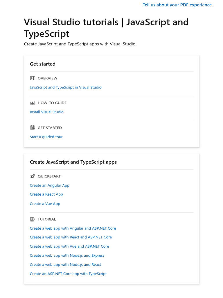 Visual Studio 2022 - JavaScript - User Guide | PDF | Java Script | Web Application