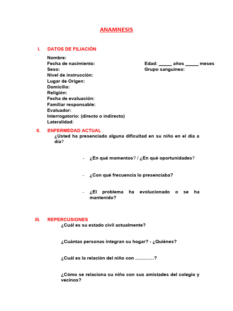 ANAMNESIS | PDF | El embarazo | Especialidades Medicas