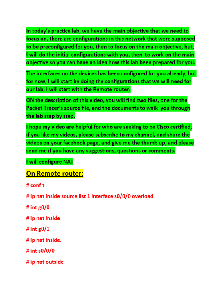Configuring PPP, CHAP Practice Lab - PKT | PDF | Router (Computing) | Ip Address