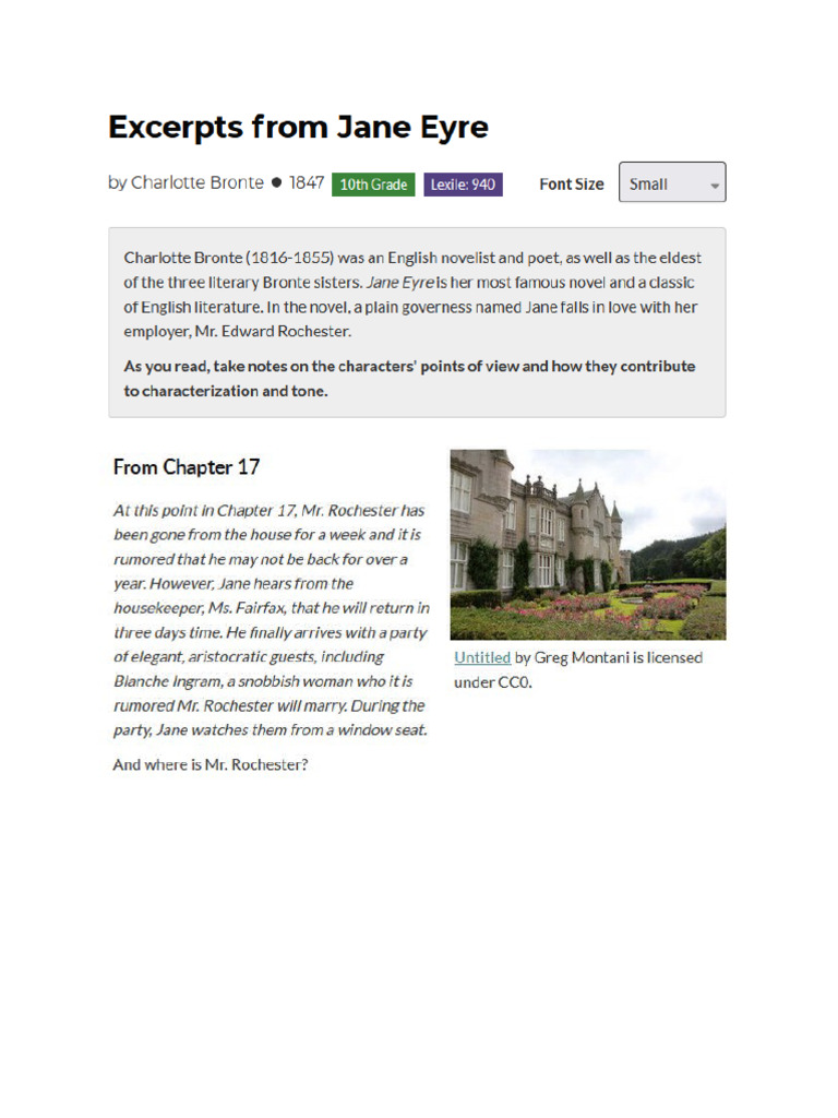 Jane Eyre - Extractos | PDF