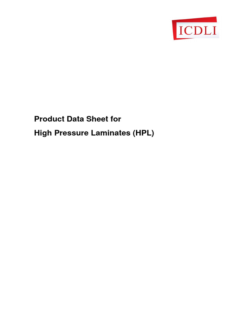 TL 220118 Product Data Sheet For HPL | PDF | Materials | Chemical Substances