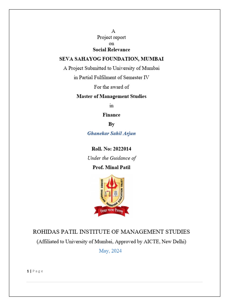 REVISED Yuva For Seva Project | PDF | Experience | Non Governmental ...