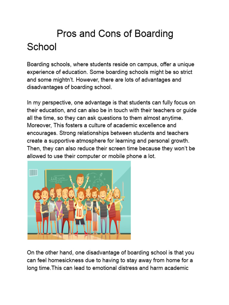 Advantages and Disadvantages of Boarding School | PDF