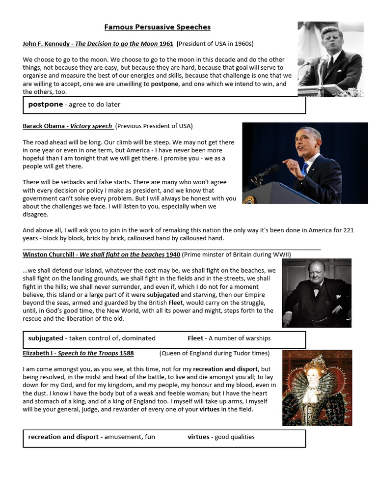 Iconic Persuasive Speeches Analysis | PDF