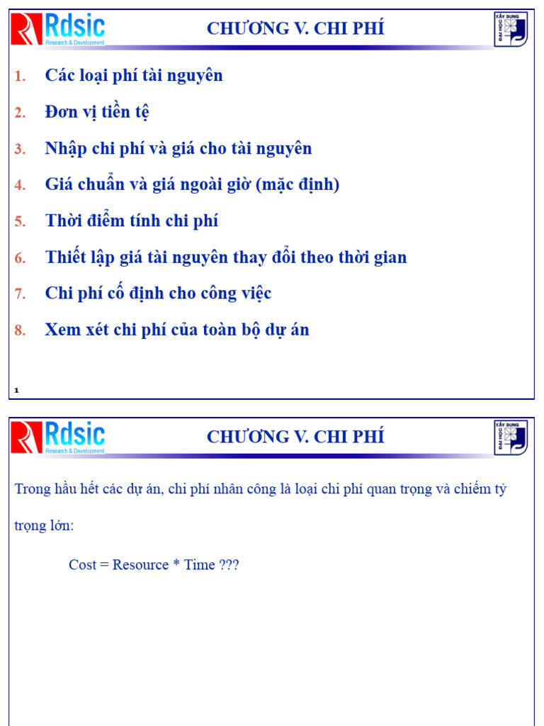 Chuong III. MS Project Trong QL DA-5-Chi Phi | PDF