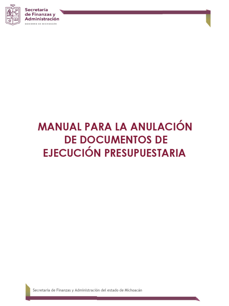 Manual para La Anulación de Documentos de Ejecución Presupuestaria | PDF | Informática