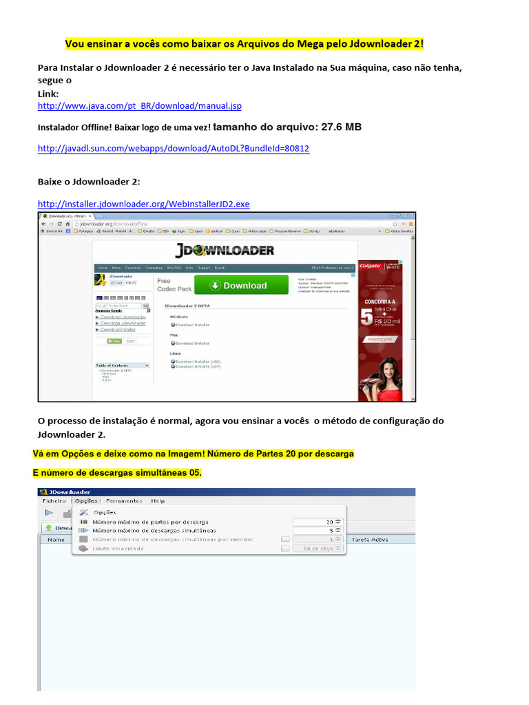 Baixar Os Arquivos Do Mega Pelo Jdownloader 2024 | PDF