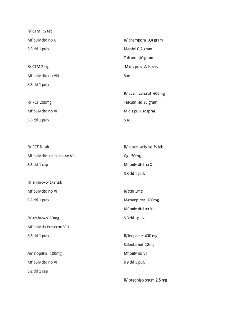 Rancangan Mentah Resep Tbi | PDF