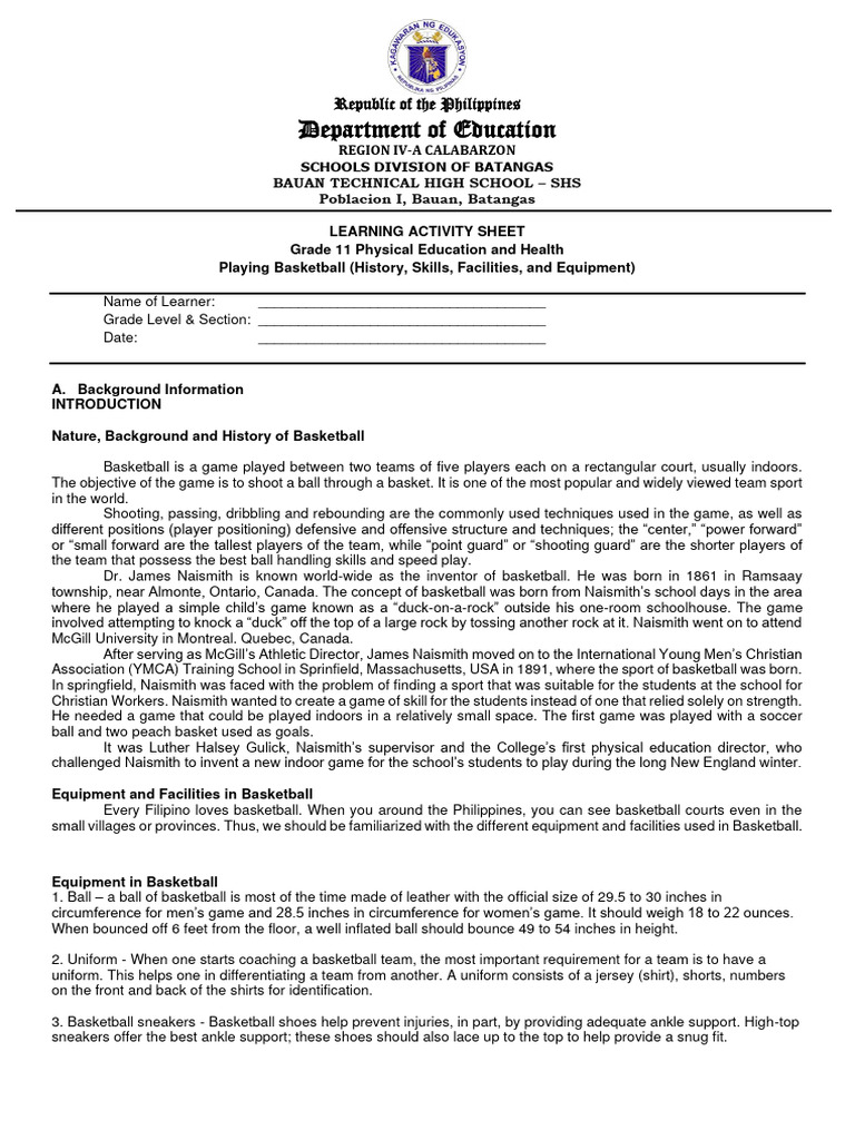 Basketball | PDF | Basketball Positions | Sports