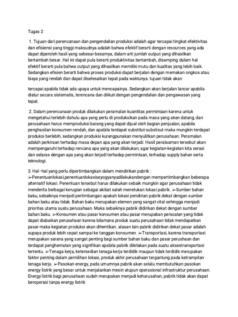 Tugas 2 Kebijakan Dan Strategi Produksi | PDF