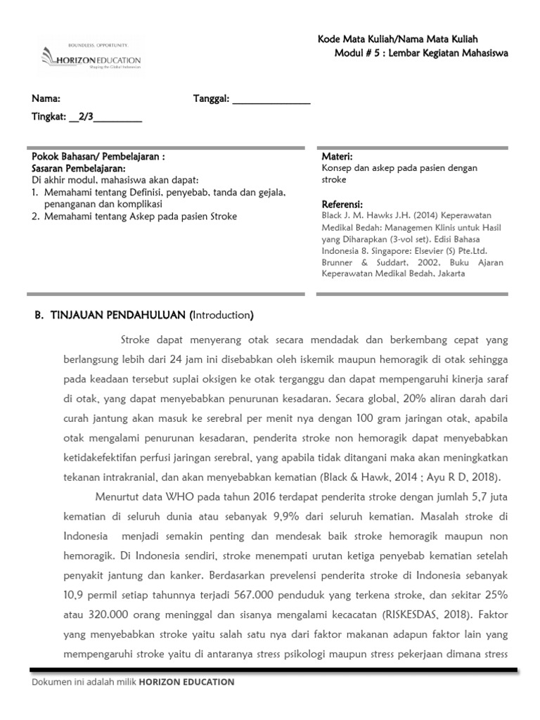 Askep dan Penanganan Pasien Stroke | PDF