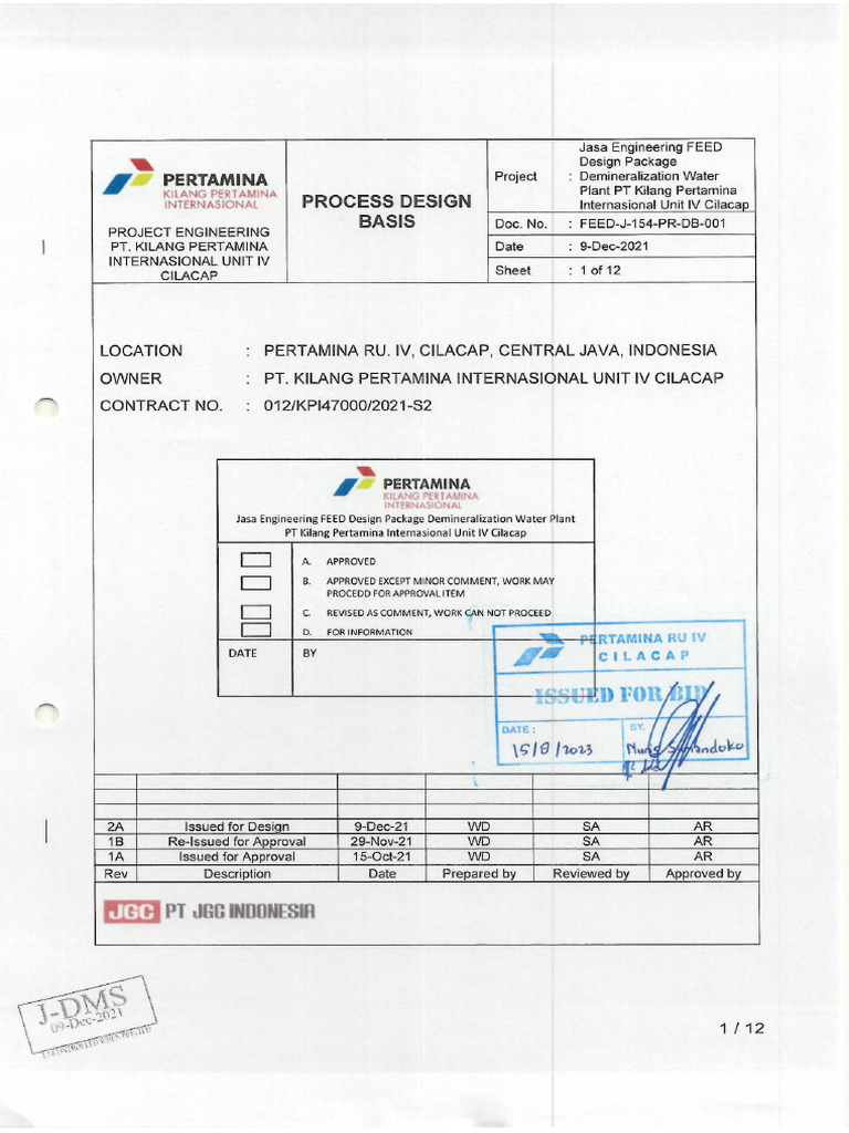 Process Design Basis | PDF