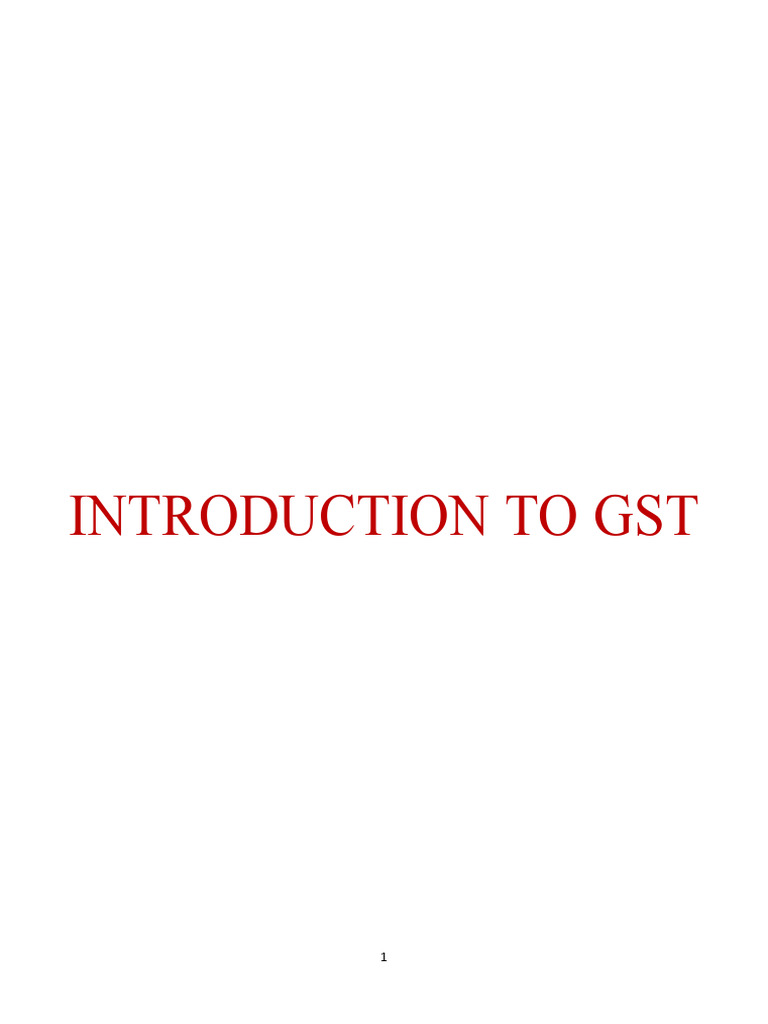 Gst.... A Brief Introduction | PDF | Taxes | Value Added Tax