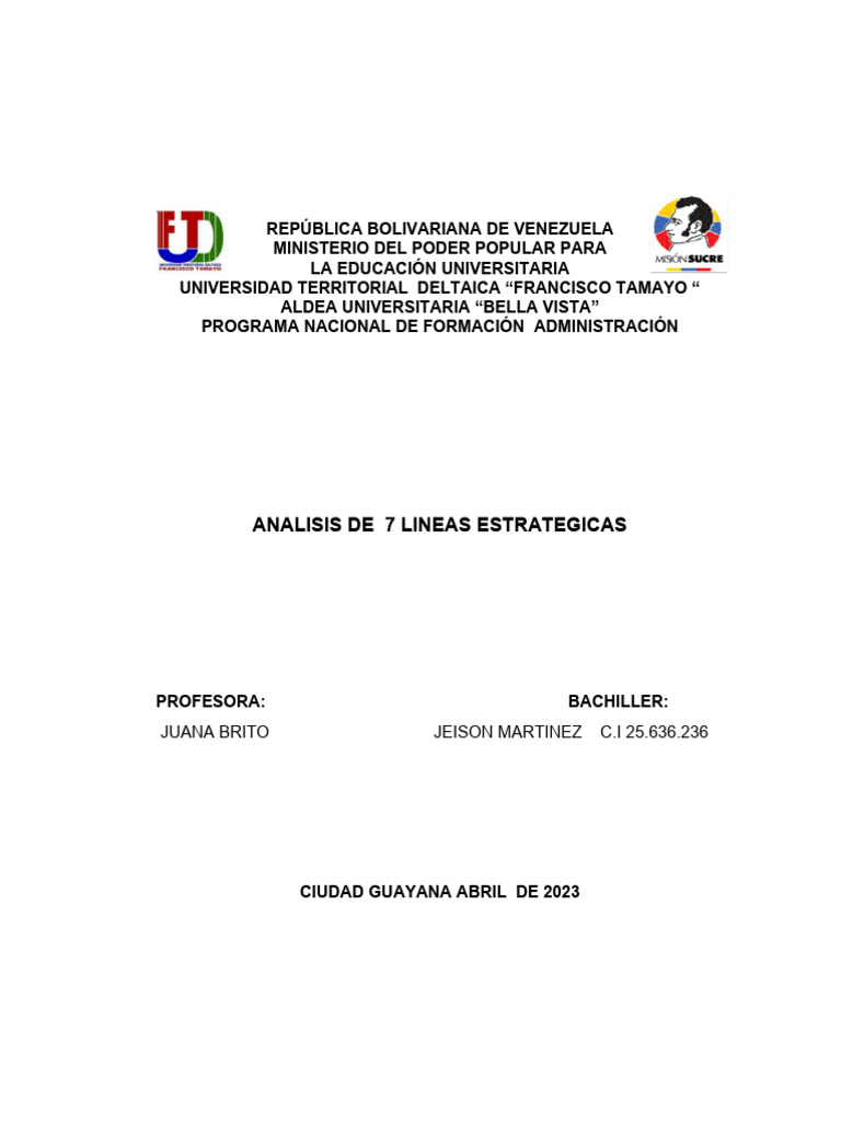 ANALISIS INFORME 7 LINEAS ESTRATEGICAS | PDF | Venezuela | Nicolás Maduro