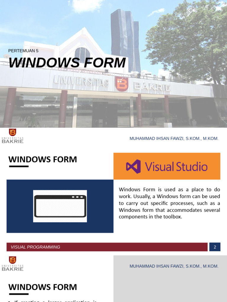 Pertemuan 5 | PDF | Menu (Computing) | Window (Computing)