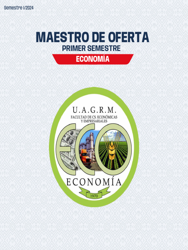 Maestro de Oferta Economia Semestre 1-2024 | PDF