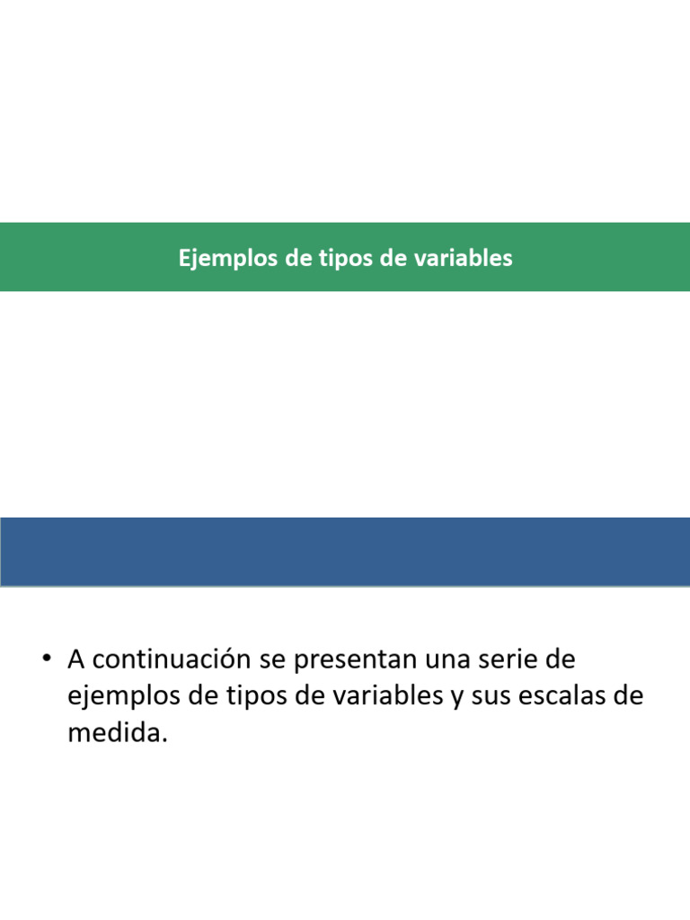 Ejemplos de Tipos de Variables y Escalas de Medida | PDF