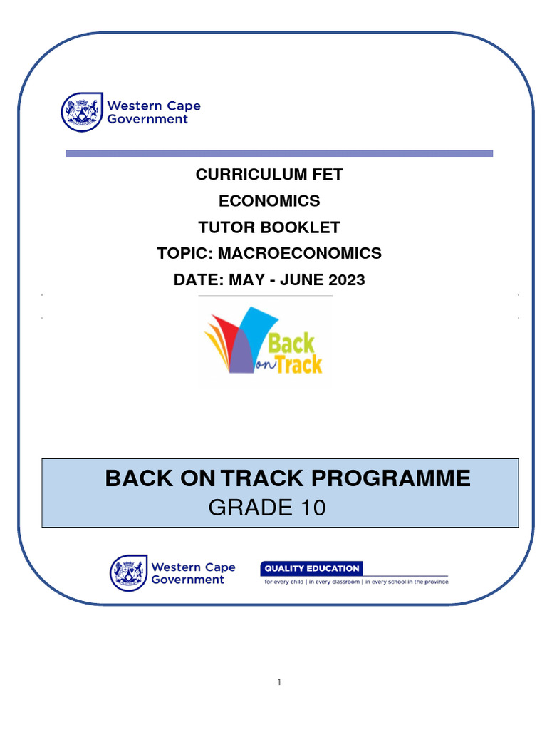 Economics Grade 10 BoT Tutor Manual May-June 2023 | PDF | Economics | Multiple Choice